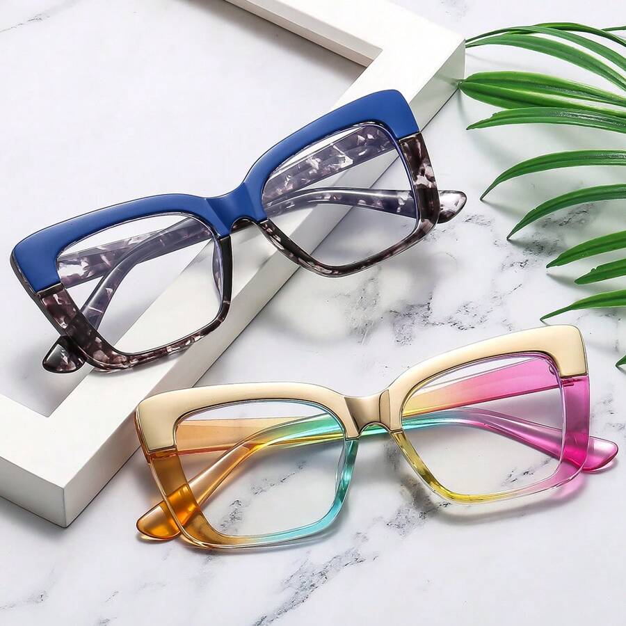 A Pair Of Men's And Women's Light Oversized Frame Computer Glasses Anti ...