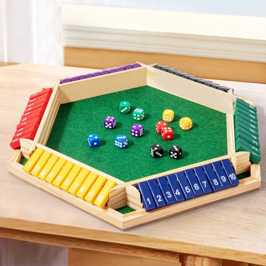 Wooden 6-Sided Number Flipping Game Cubes, Bar Dice Game, Multi-Player ...