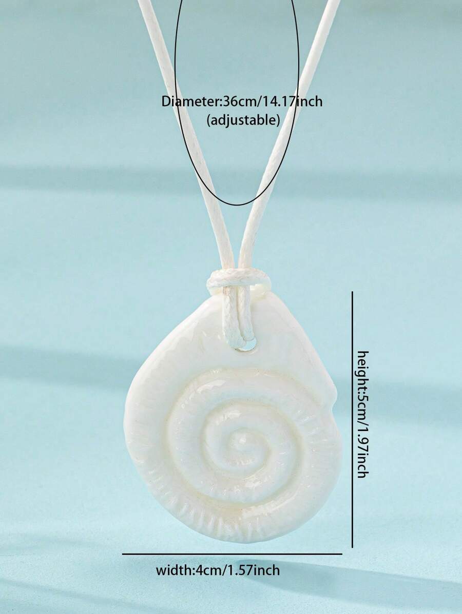 1 Pc Glass Sea Snail Ocean Beach Shell Conch Pendant Summer Necklaces ...