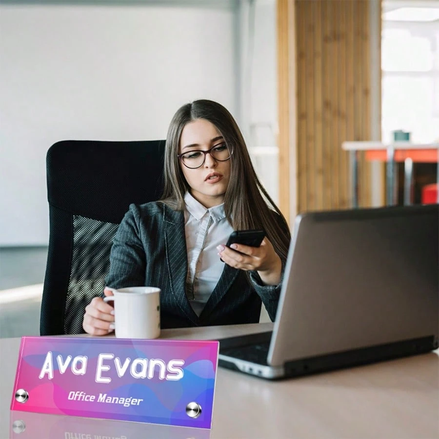 Customized Office Desk Name Plate | Clear Acrylic Desk Sign With Stand ... Customized Office Desk Name Plate | Clear Acrylic Desk Sign With Stand ...