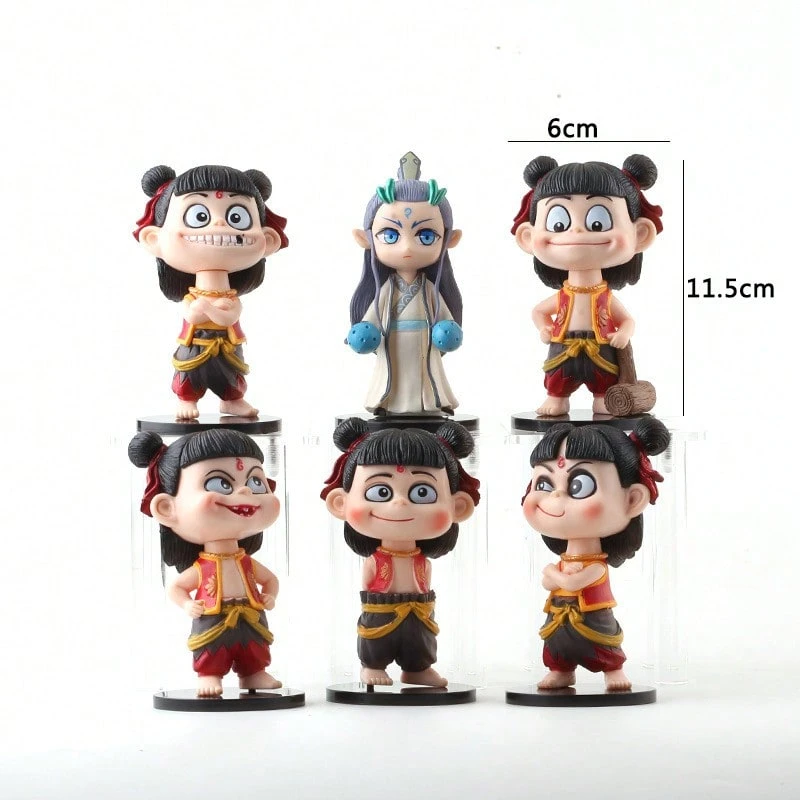 Nezha Hand-Made Blind Box 6 Sets Of Nezha Ao Bing Movie Model Cake ...