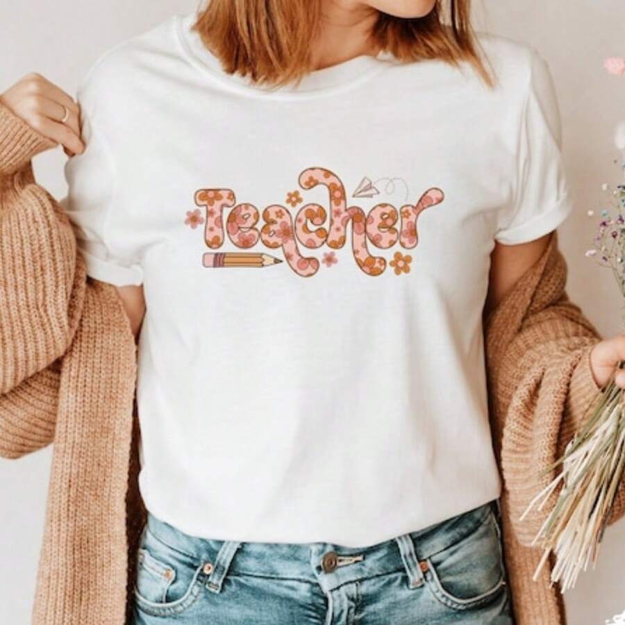 Floral Teacher Shirt, Teacher Shirts, Teacher TShirt, Teacher Gift ...