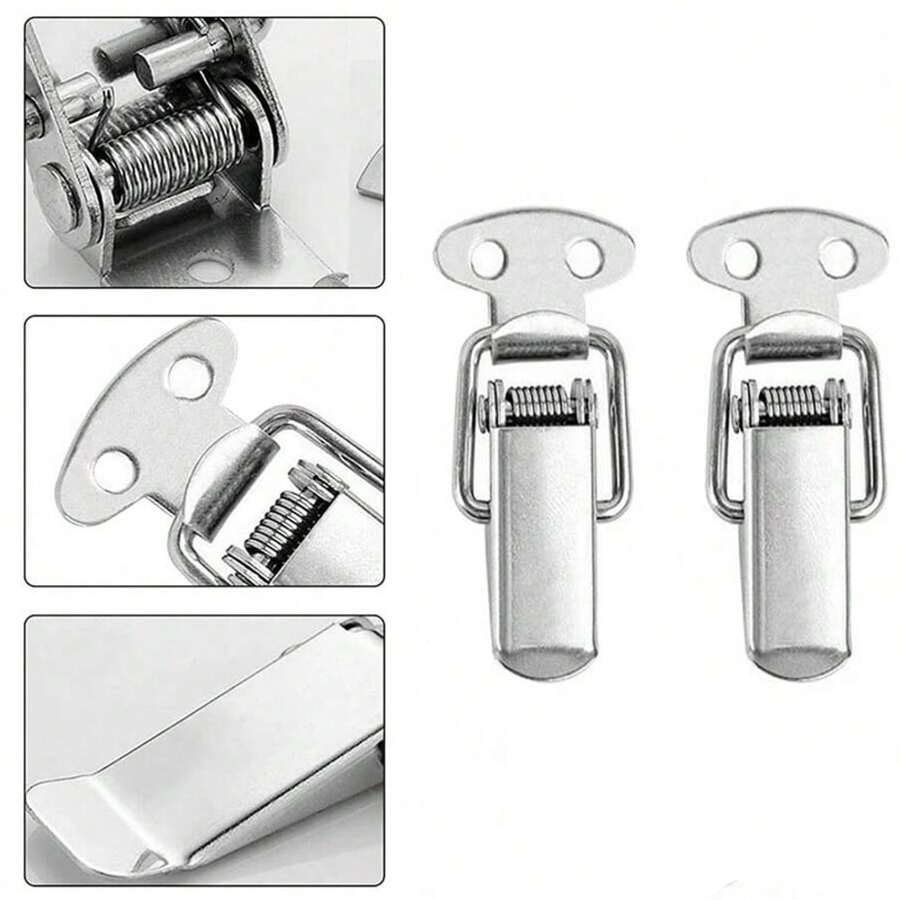 2~4pcs Cabinet Boxes Spring Loaded Latch Catch Toggle Hasp Mild Steel ...