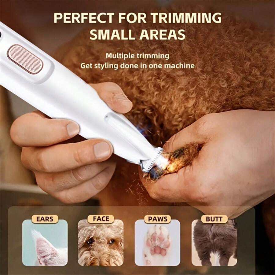 Safe Low Noise Pet Grooming Clippers - LED Light Support, USB And ...