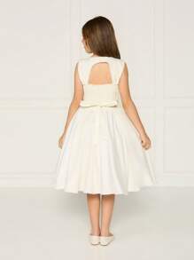 Vestido Rodado Infantil Renda Lese Bordado OffWhite Regata Cinto ...