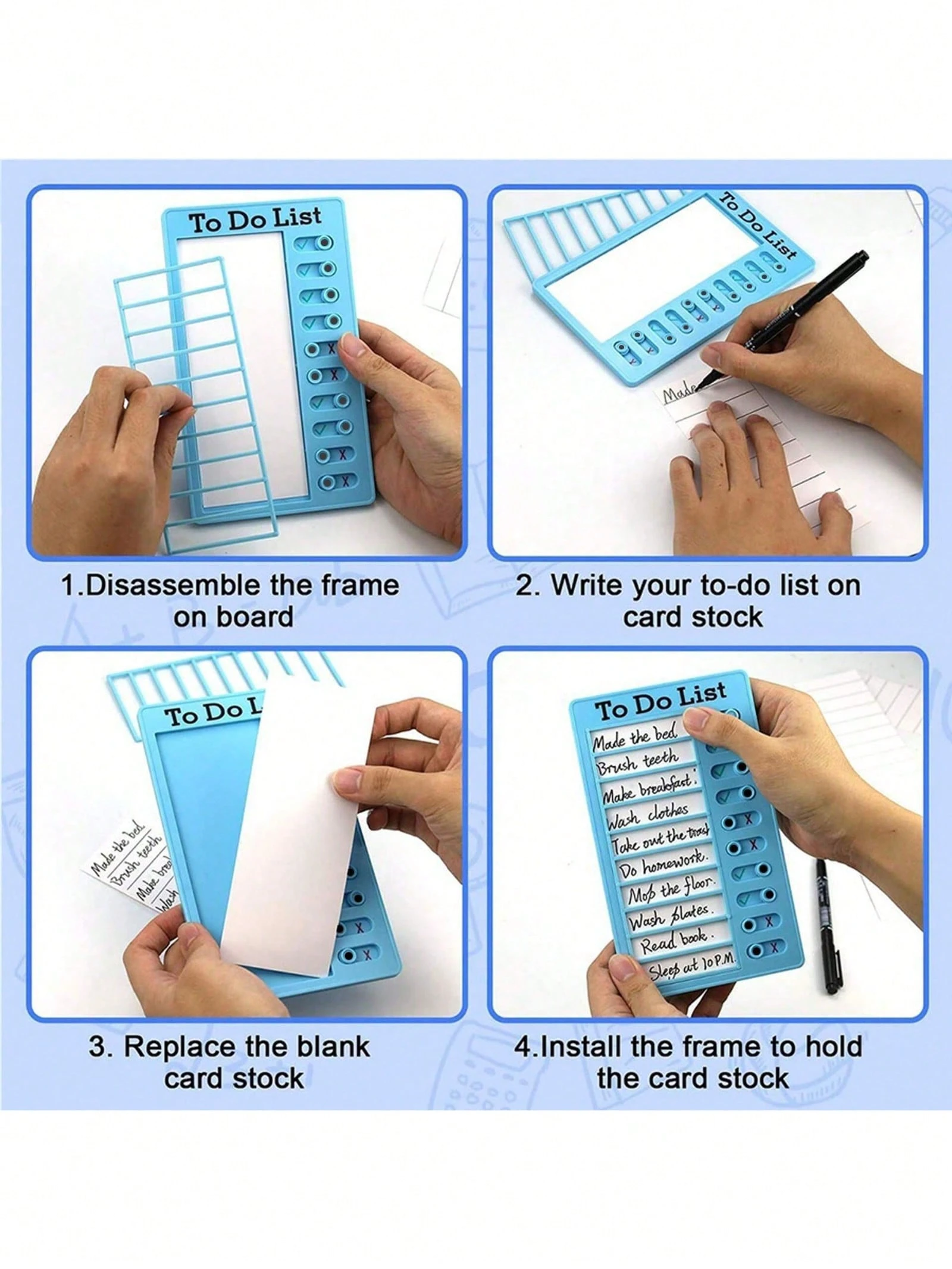Set de 2 tableros de horario visual para TDAH y productividad ...