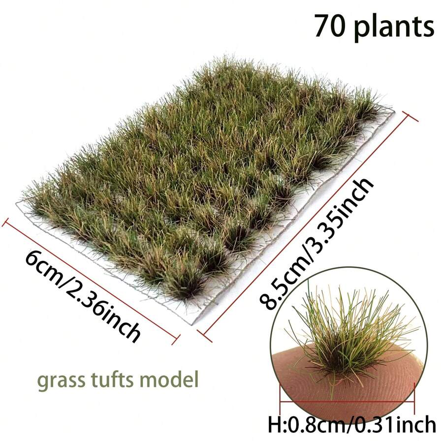70-Plants 8MM Multi-Color Grass Tuft Model Artificial Turf For DIY ...