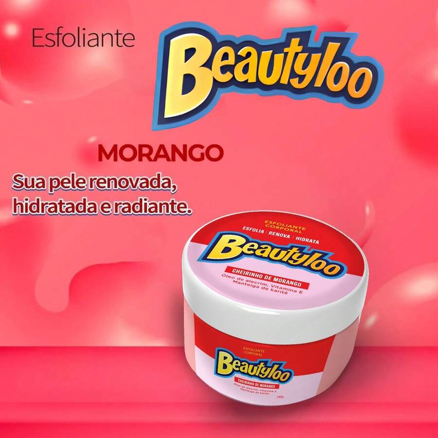 Esfoliante Corporal Beautyloo Renova e Hidrata - Cheirinho de Morango Tutti Frutti Uva 340g ...