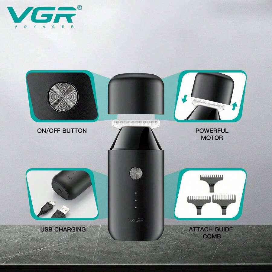 VGR VGR Portable Hair Trimmer Electric Travel Hair Clipper Cordless At Home Or On-The-Go Trimmer ...