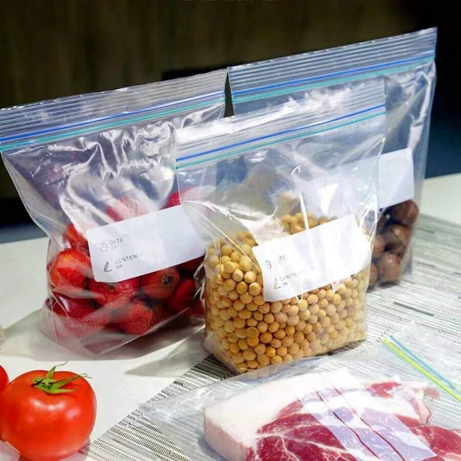 15pcs Food Storage Bags, Thicker Double-Rib Sealing Airtight Bags For ...