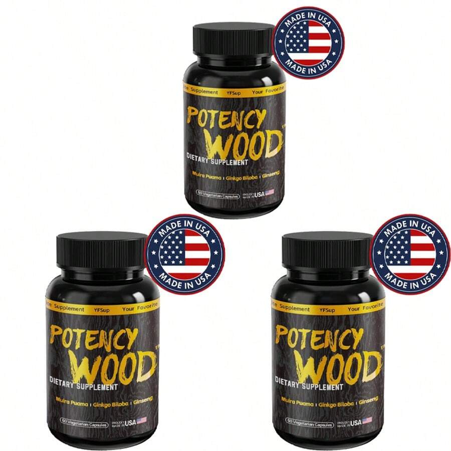 3 Bottles-Potency Wood Ashwagandha Ginseng Gingko Tribulus,Herbal ...