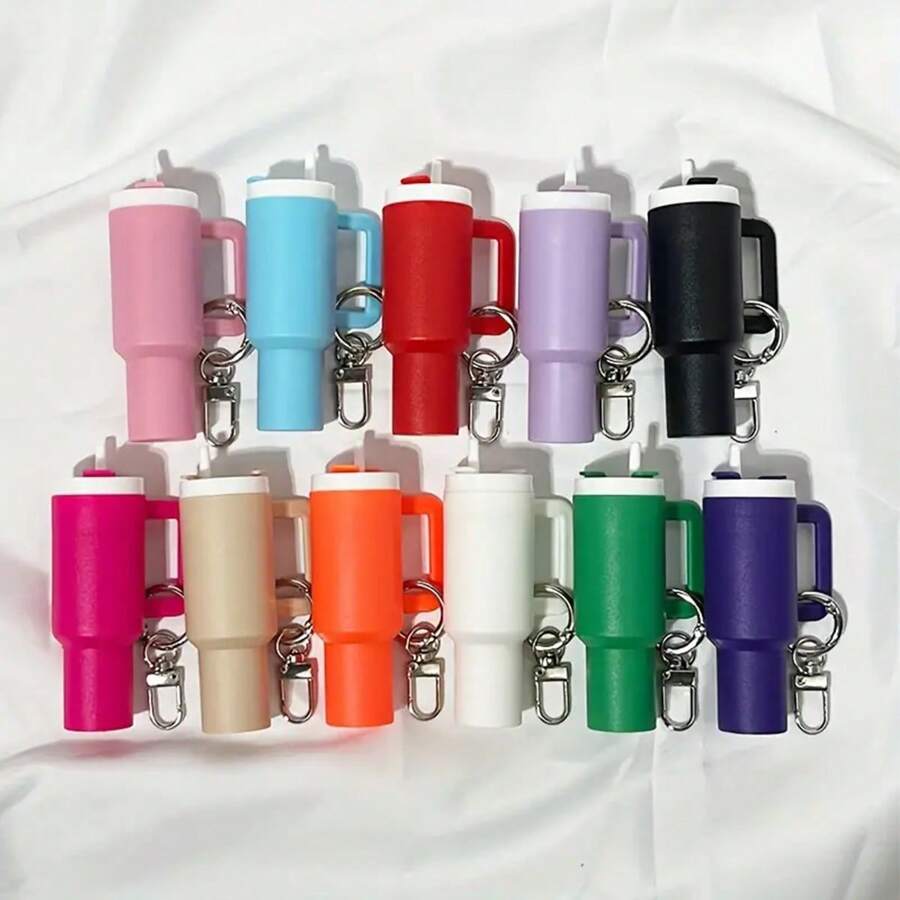 Mini Water Bottle Keychain - Streetwear Style, Plastic Material, Unisex ...