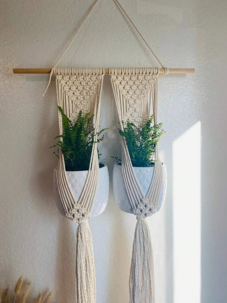 Padrão de Suporte de Planta Triplo de Macramê, Suporte de Planta PDF ...