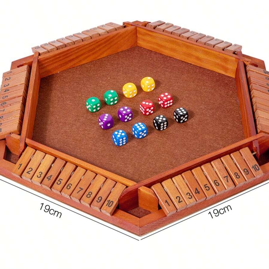 Wooden 6-Sided Number Flipping Game Cubes, Bar Dice Game, Multi-Player ...