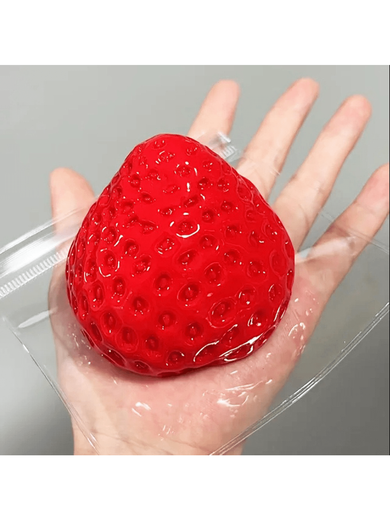 1pc Top Selling Solid Strawberry Squeeze Toy, Soft & Squishy Silicone ...