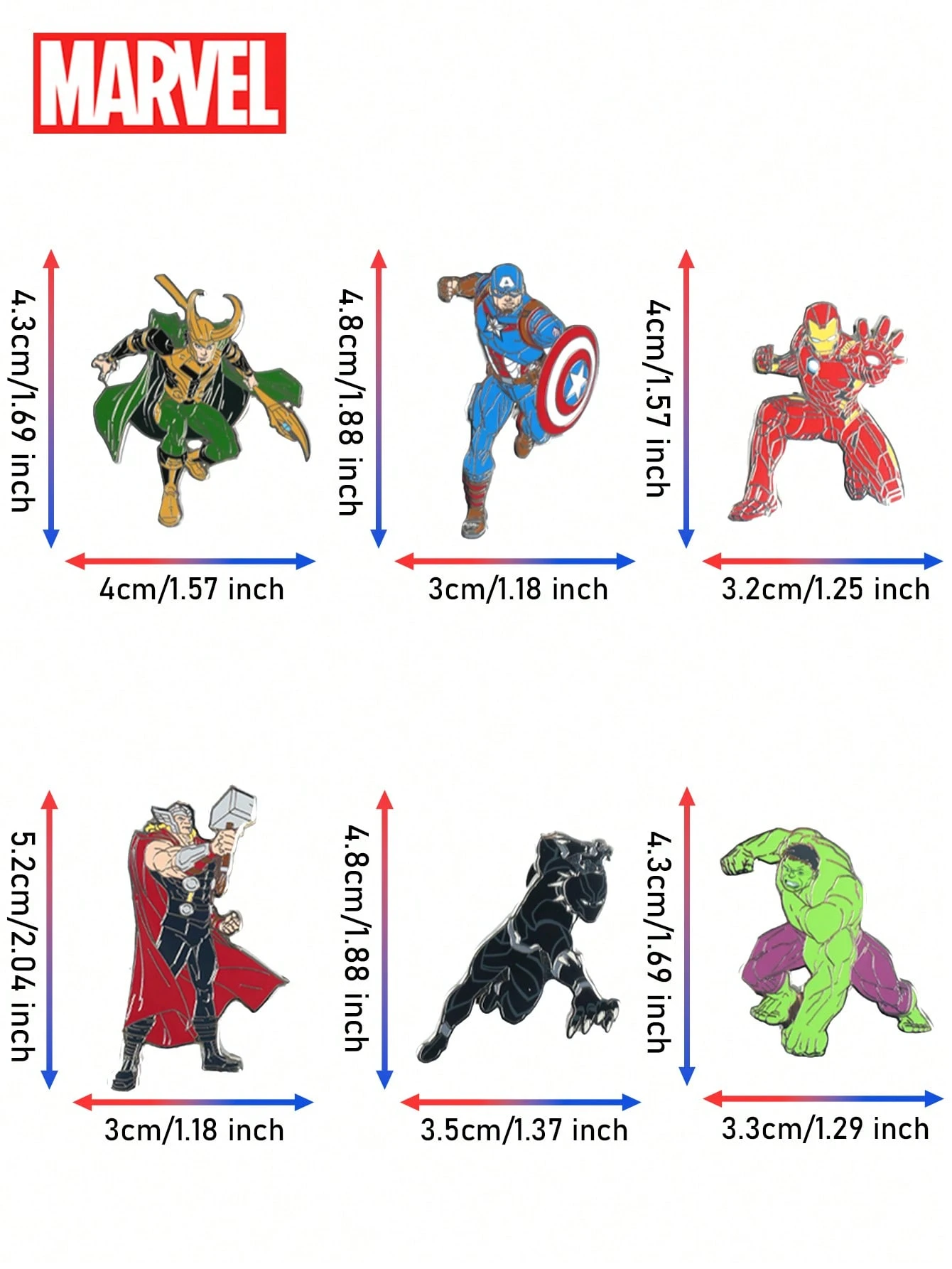 Marvel 1 PIEZA Pines de metal con licencia oficial de Marvel Avengers ...