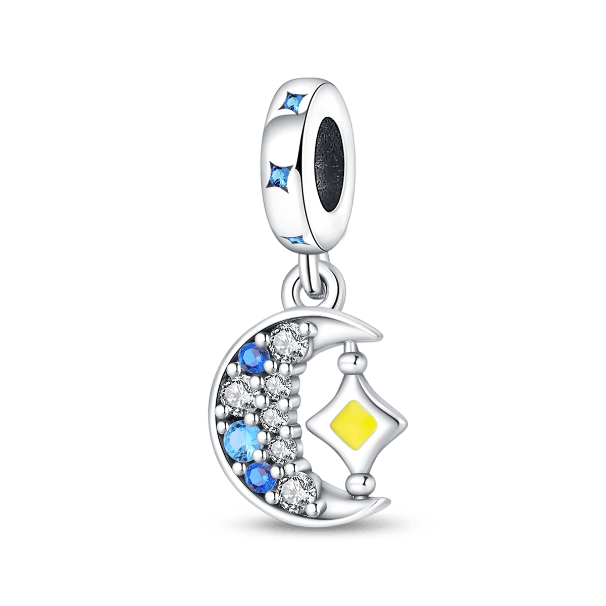 925 Silver Plated Sun And Moon Charm Moon And Star Tassel Charm ...