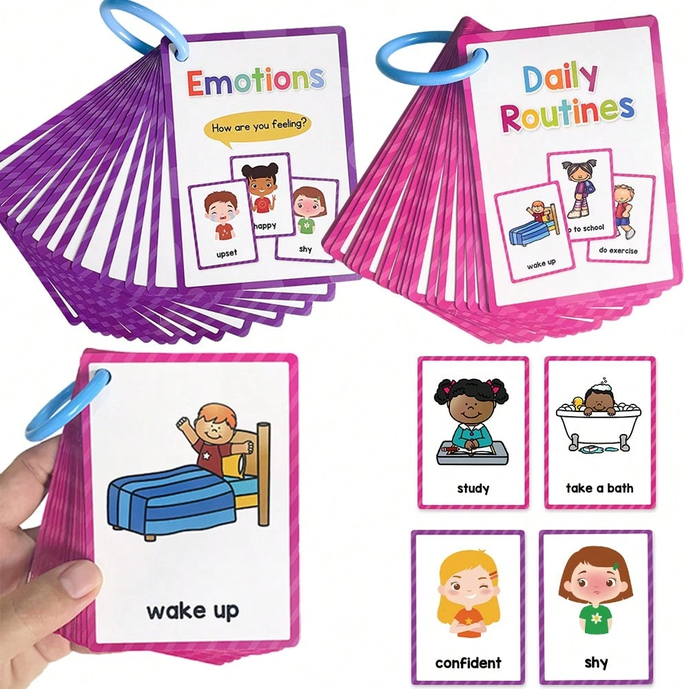 Lachilly Jouet éducatif d'apprentissage précoce pour enfants, cartes de ...