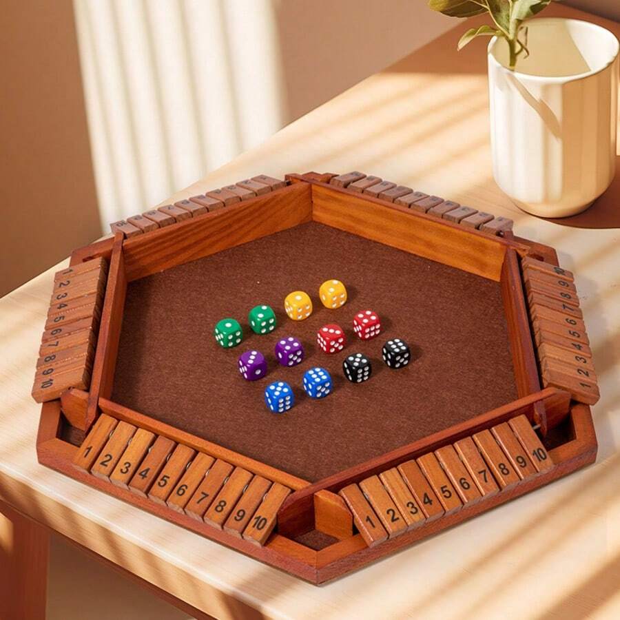 Wooden 6-Sided Number Flipping Game Cubes, Bar Dice Game, Multi-Player ...