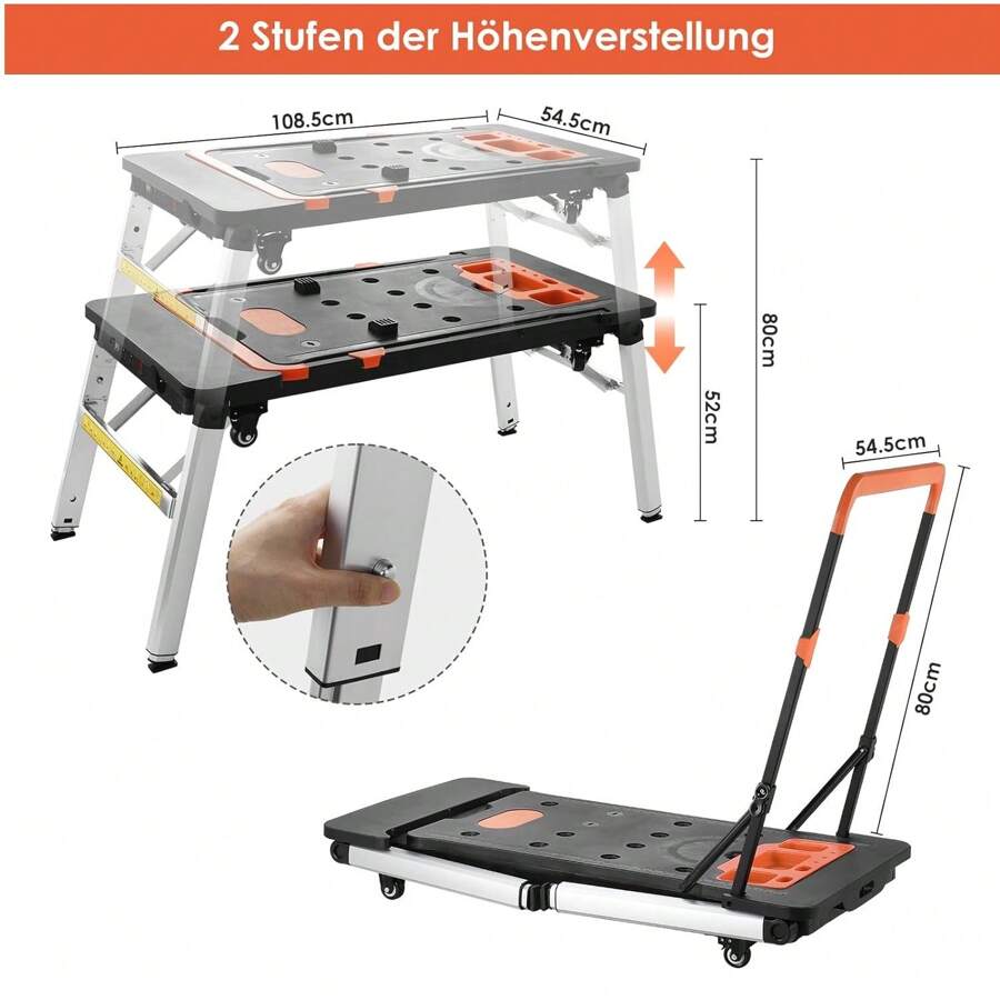 7 In 1 Work Benches For Garage, As Portable Workbench, Sawhorse ...