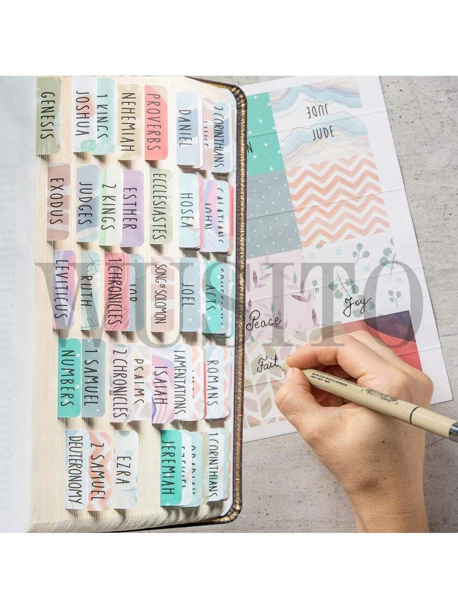 Bible Tabs (Large Print, Easy To Read), Personalized Bible Journaling ...