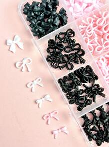 1 Box Random Mixed Resin Bow Nail Art Decorations, Cute Pink Ribbon ...