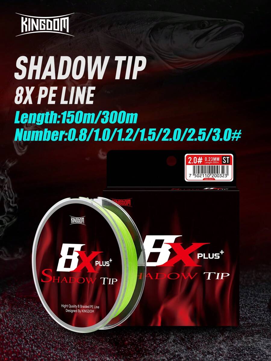 KINGDOM Ligne de pêche Kingdom Micro 8X+ 8 brins tressée PE 150m 300m Japon Multifilament lisse ...