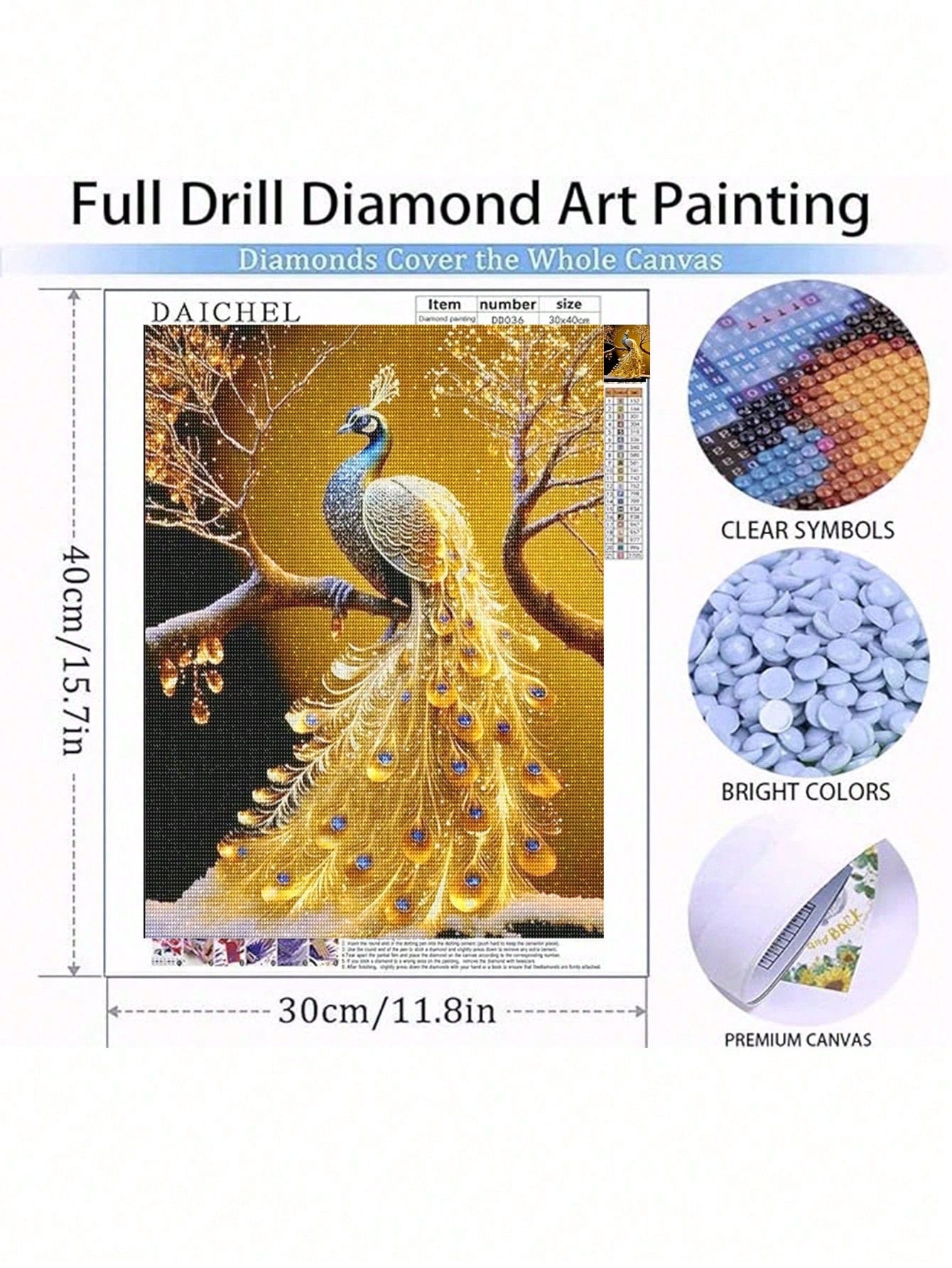 5D Gold Peacock Diamond Painting New Series 2024, Auspicious And ...