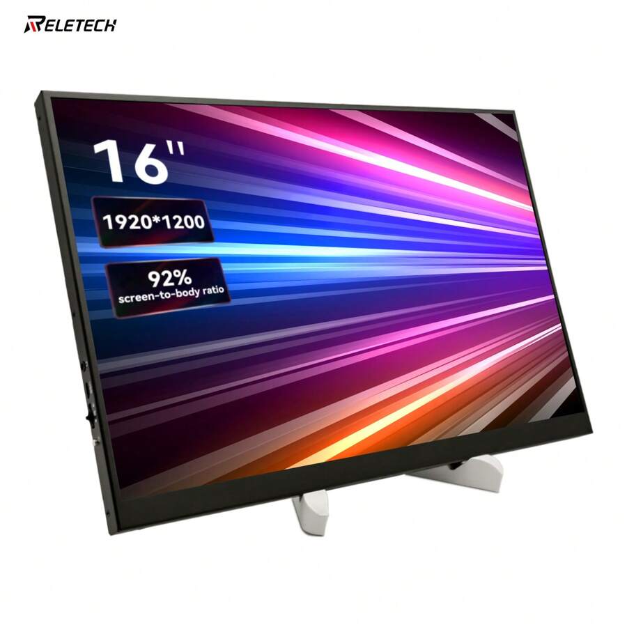 Portable Monitor 16 Inch 1200P USB-C Ultra-Slim Travel IPS Monitor With ...