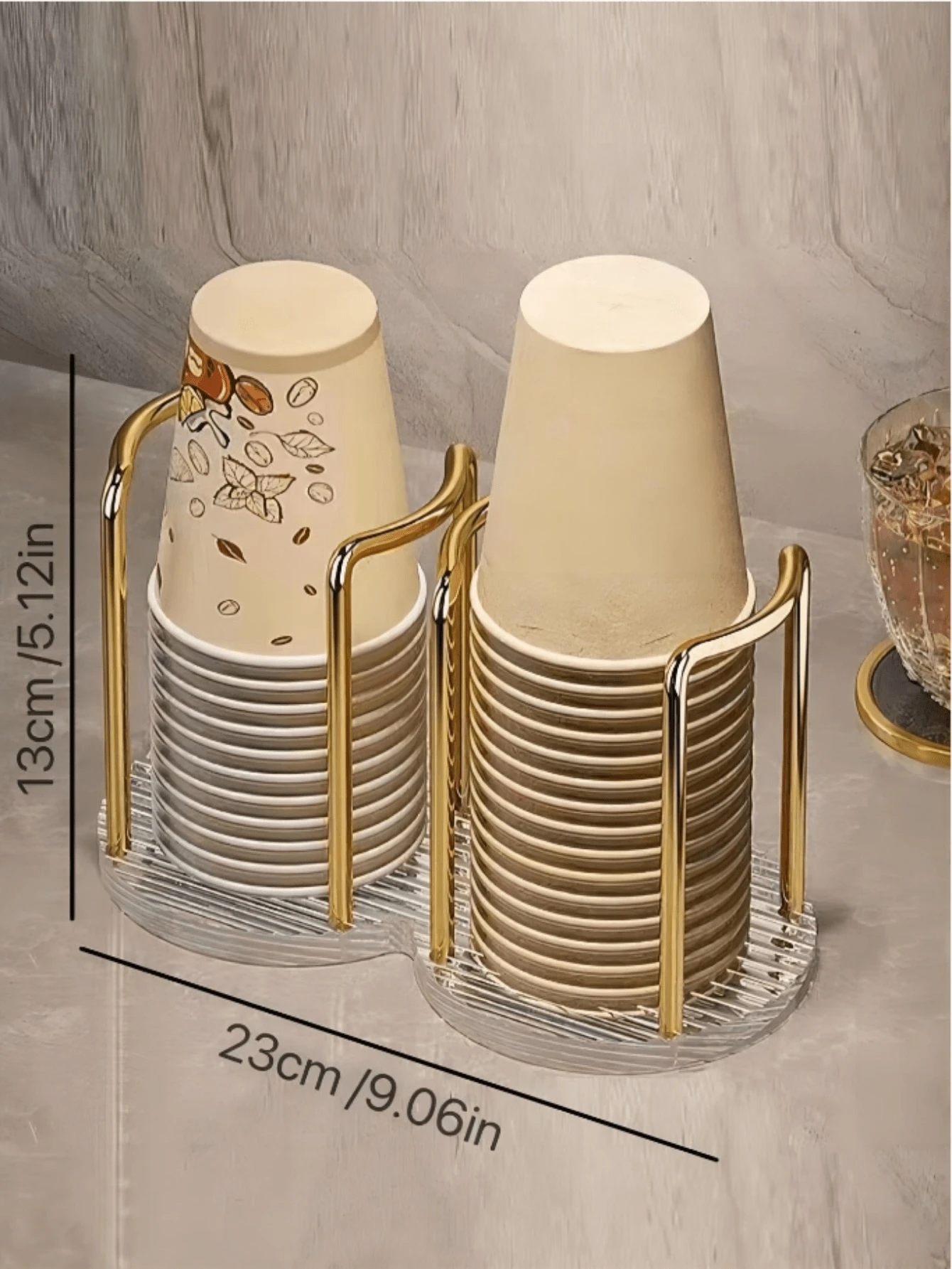 Luxury Acrylic Transparent Cup Holder & Dispenser, For Disposable Cups ...