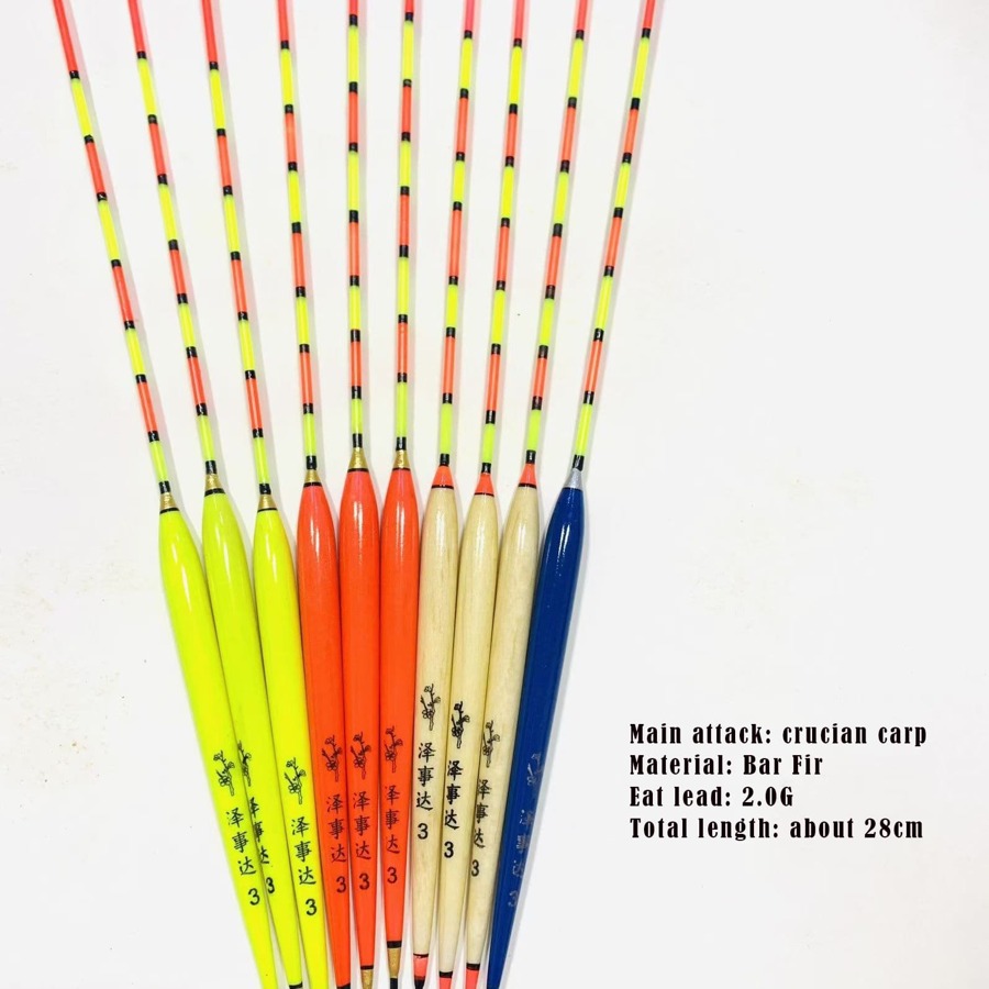 10 peças Bar Fir Fish Float Crucian Carp Carp Float Alta Sensibilidade ...