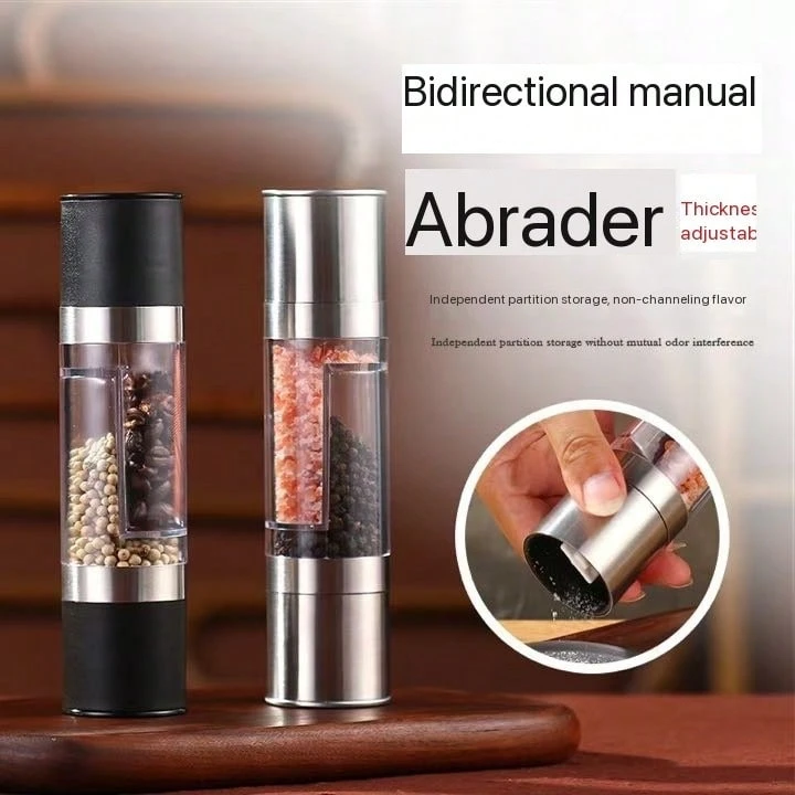 Stainless Steel Manual Pepper Grinder, Portable Kitchen Seasoning Mill ...