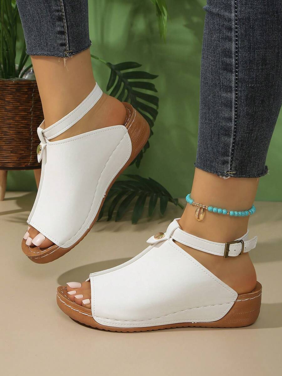Women's Fashion Student Open-Toe Platform Beach Sandals With Thick Sole ...
