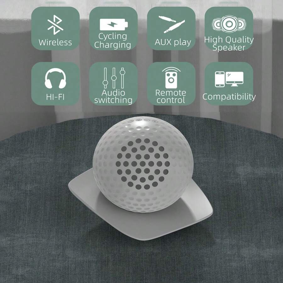 Altoparlante Bluetooth senza fili portatile, altoparlante da scaffale, cassa acustica sferica ...