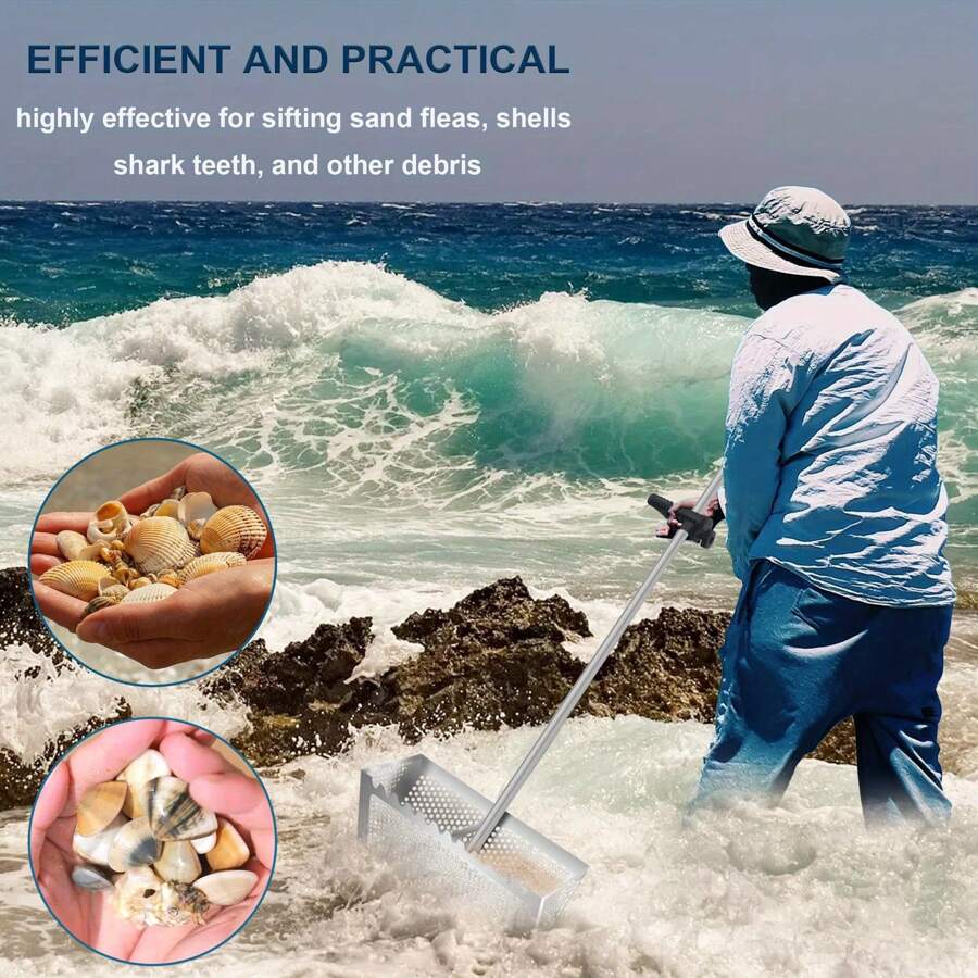 Stainless Steel Sand Sieve Foldable Beach Shark Tooth Sieve Field ...