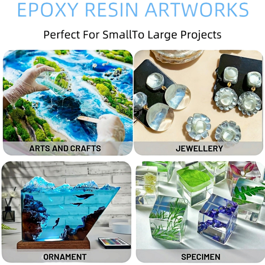 [Kit de 2 bouteilles de 32 oz (946 ml) de résine époxy cristal ...