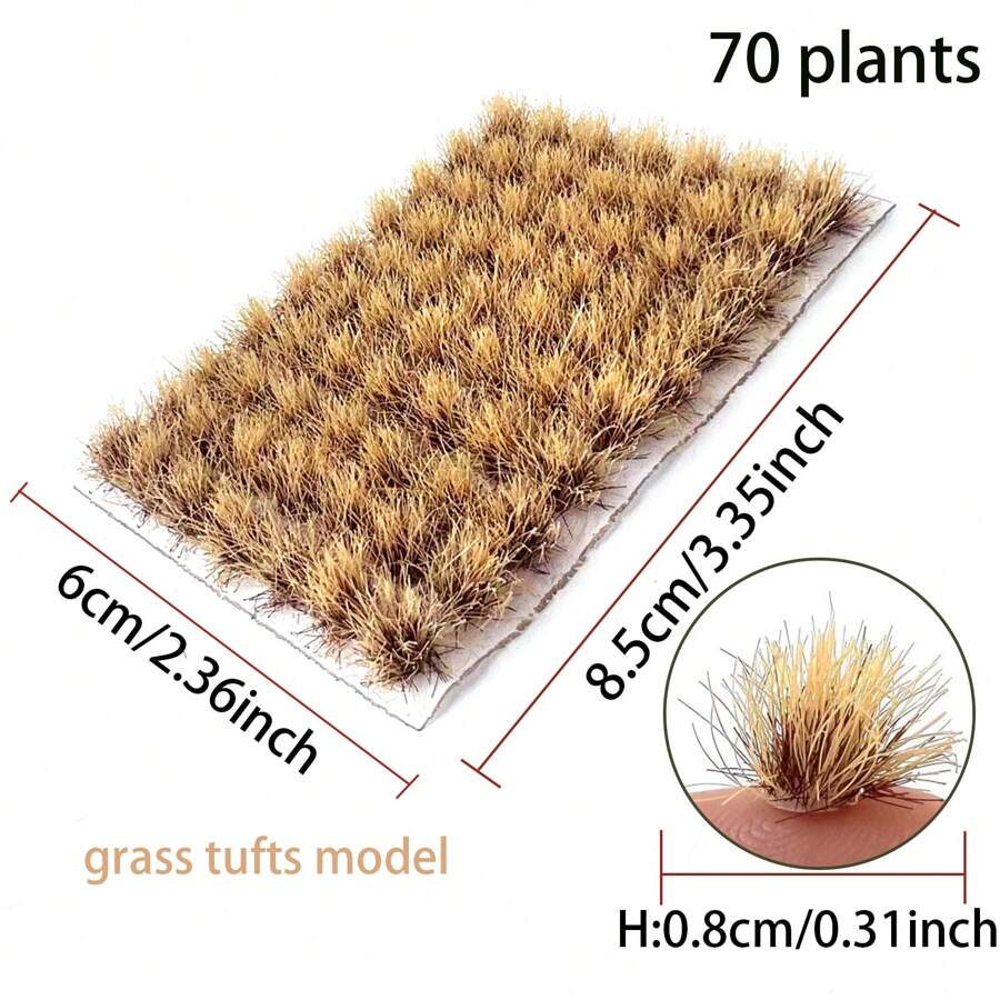 70-Plants 8MM Multi-Color Grass Tuft Model Artificial Turf For DIY ...
