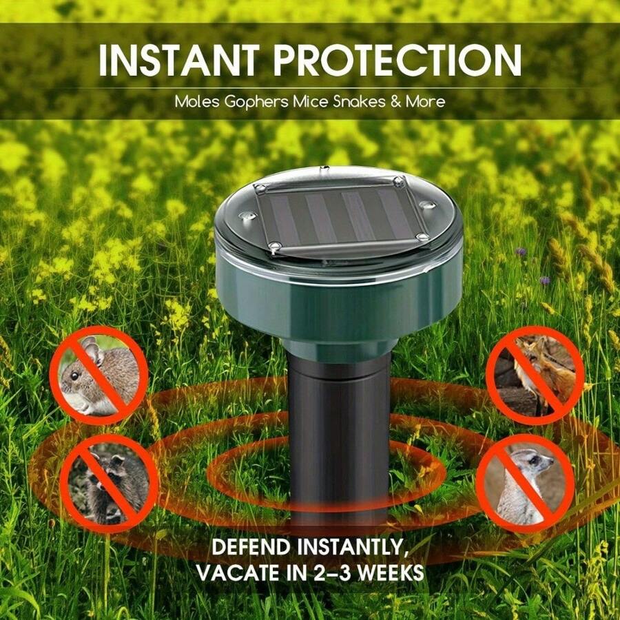 8 - Piece Set: Solar Mole Repellent For A Pest - Free Lawn And Yard ...