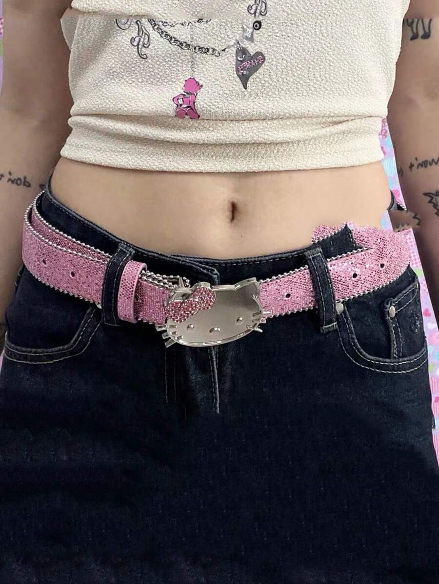 Sanrio 1pc Hello Kitty Pink Belt/Waist Chain, Unique Korean Cartoon ...