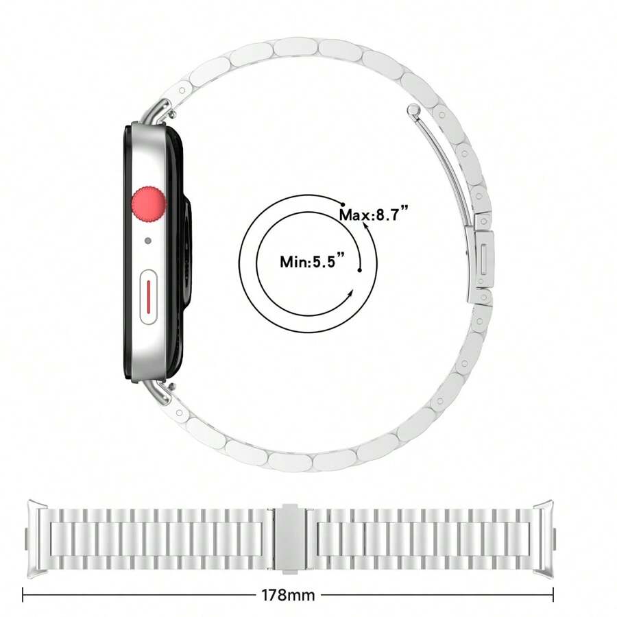 Pasek ze stali nierdzewnej kompatybilny z bransoletą Watch Fit 3 Metalowy pasek zamienny opaska ...