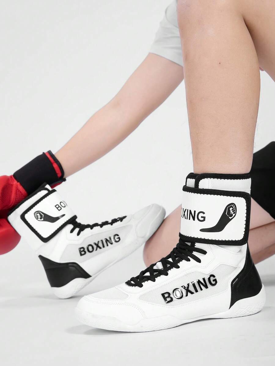 TACHUAN Men's Professional High-Top Boxing Shoes, MMA Wrestling ...