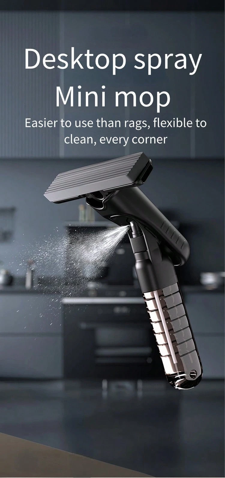 Mini balai à vadrouille portable à pulvérisation multi-usage sec et ...