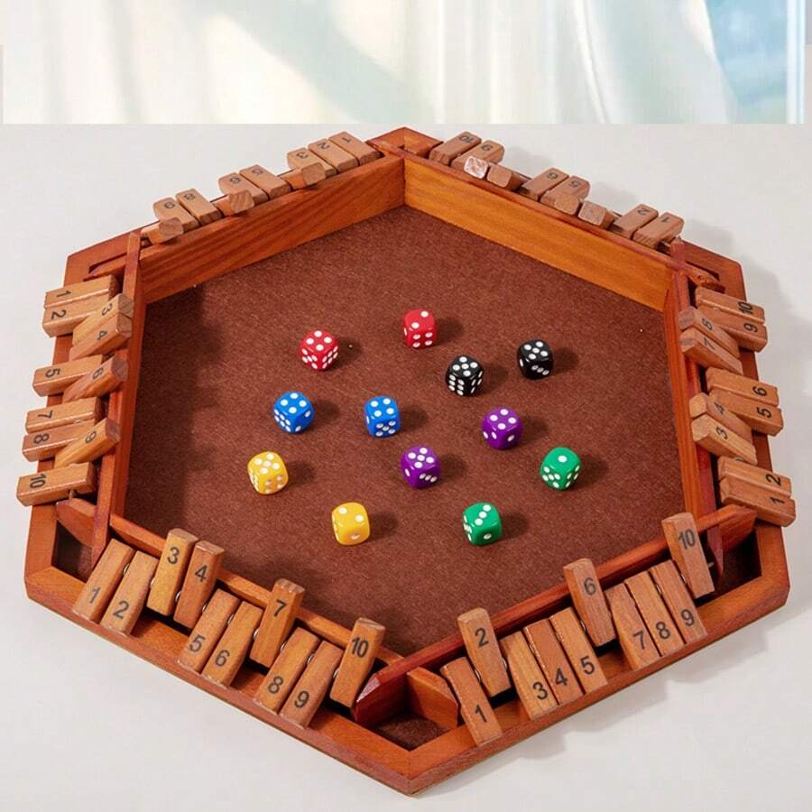 Wooden 6-Sided Number Flipping Game Cubes, Bar Dice Game, Multi-Player ...