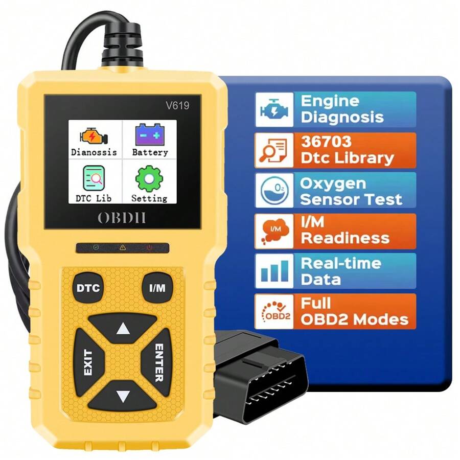 OBD2 Scanner Car Diagnostic Tools Battery Tester Check Engine System ...