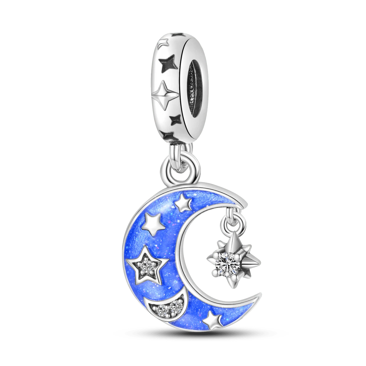 925 Silver Plated Sun And Moon Charm Moon And Star Tassel Charm ...