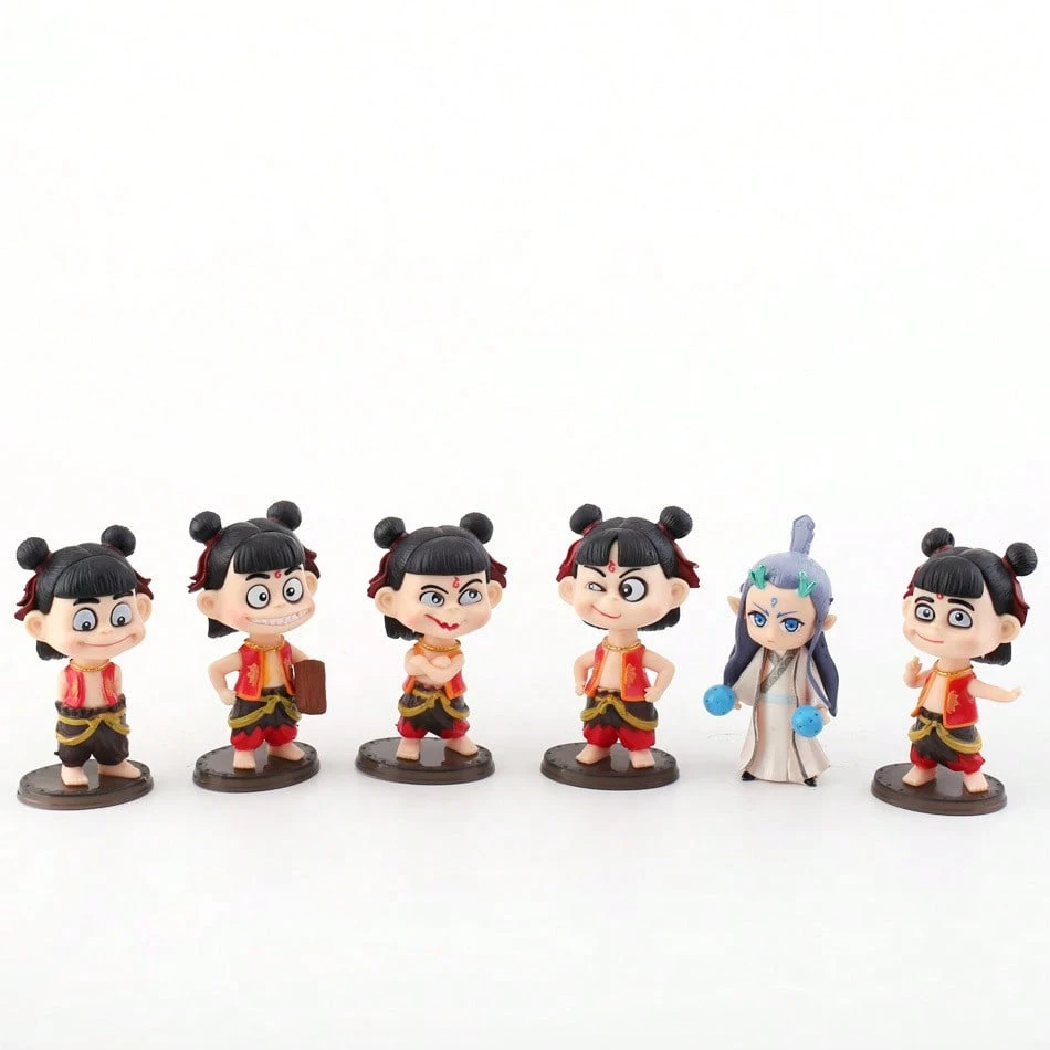 Nezha Hand-Made Blind Box 6 Sets Of Nezha Ao Bing Movie Model Cake ...
