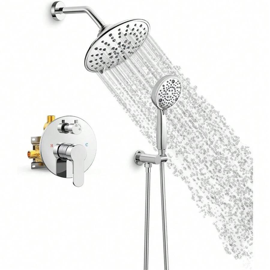 Shower Faucet - 8 Inch Multifunctional High Pressure Shower Head System ...