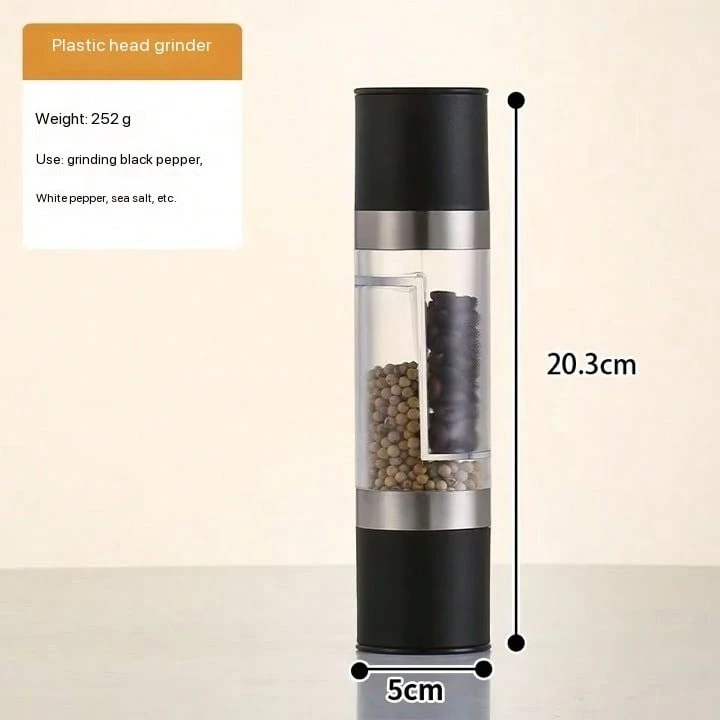 Stainless Steel Manual Pepper Grinder, Portable Kitchen Seasoning Mill ...