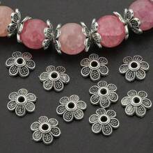 50 Stücke / 100 Stücke / 200 Stücke Antik-Silber kleine Gänseblümchen-Perlen, Abstandshalter aus ...