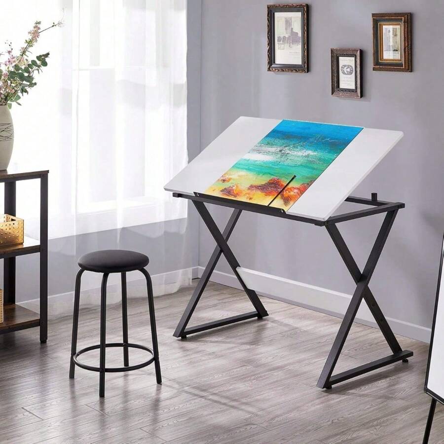 Height Adjustable Drawing Table Drafting Table Up To 30 Degrees, Art ...
